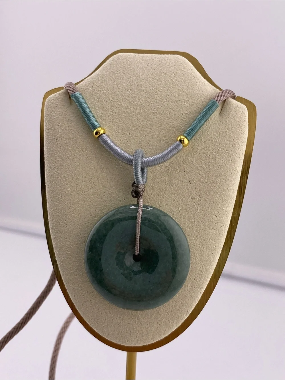 Jewelry | Minimalist Natural Green Jade Bi Disc Donut Pendant Necklace ...